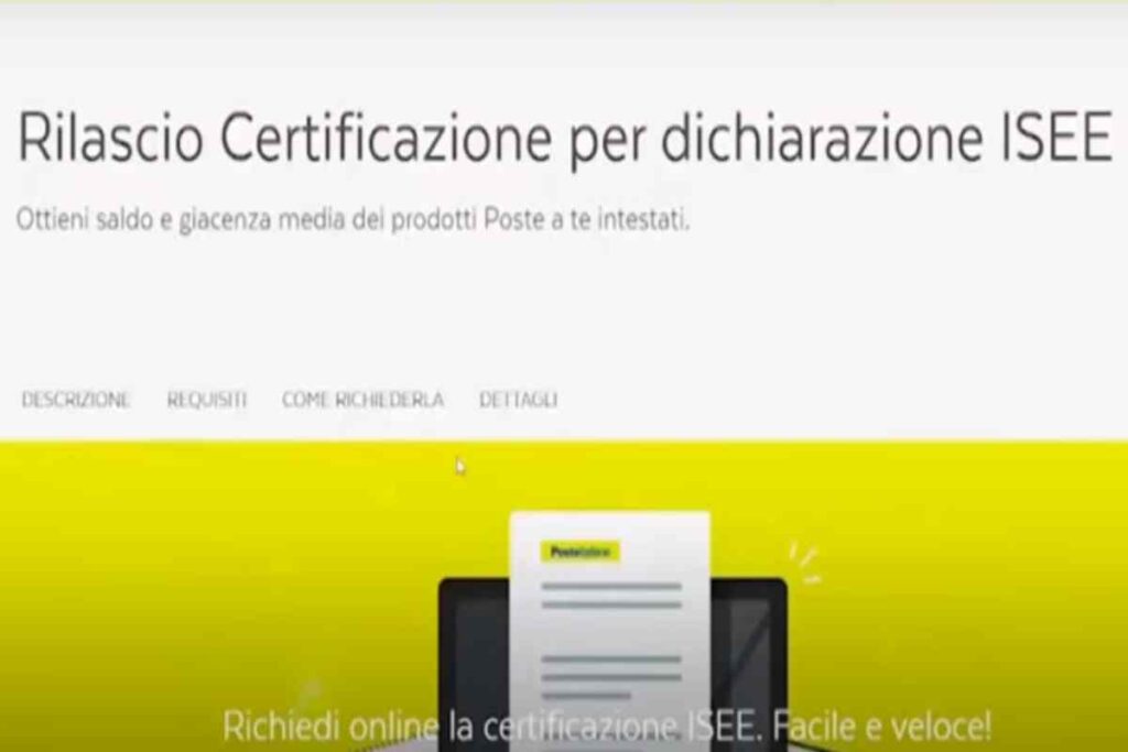 ISEE 2025: come richiedere online i documenti utili con Poste Italiane